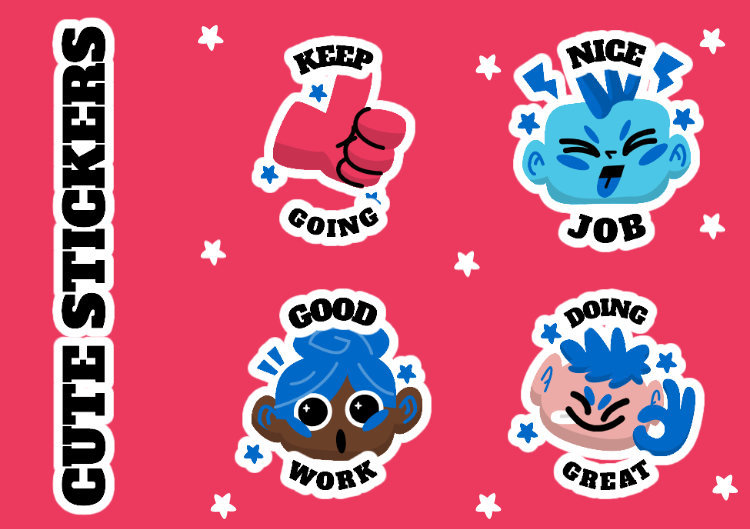 Placeit - Illustrated Sticker Generator Featuring Motivational Quotes ...