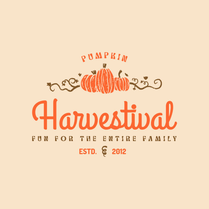 Placeit - Harvest Farm Festival Logo Template Featuring Pumpkin Graphics