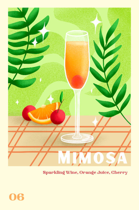 Placeit - Art Print Generator Featuring a Mimosa Illustration and a ...