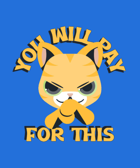 Placeit - T-Shirt Design Generator Featuring an Illustrated Evil Cat ...