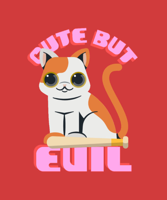 Placeit - T-Shirt Design Generator Featuring a Cute Kitten with Evil ...