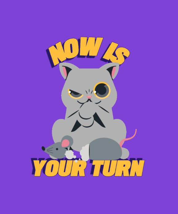 Placeit - T-Shirt Design Maker Featuring a Vile Cat with a Threatening ...