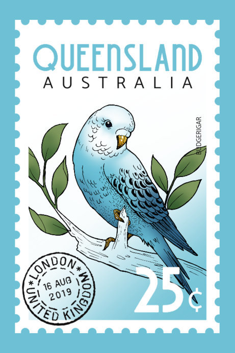 Placeit - Postal Stamp-Themed Art Print Maker Featuring an Australian ...