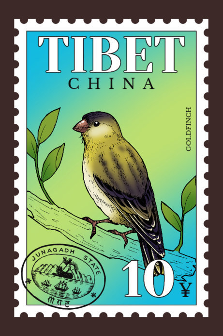 Placeit - Bird-Themed Art Print Template With a Postal Stamp Layout