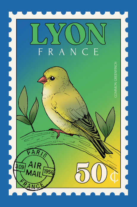 Placeit - Nature-Themed Art Print Creator Featuring a French Bird Graphic