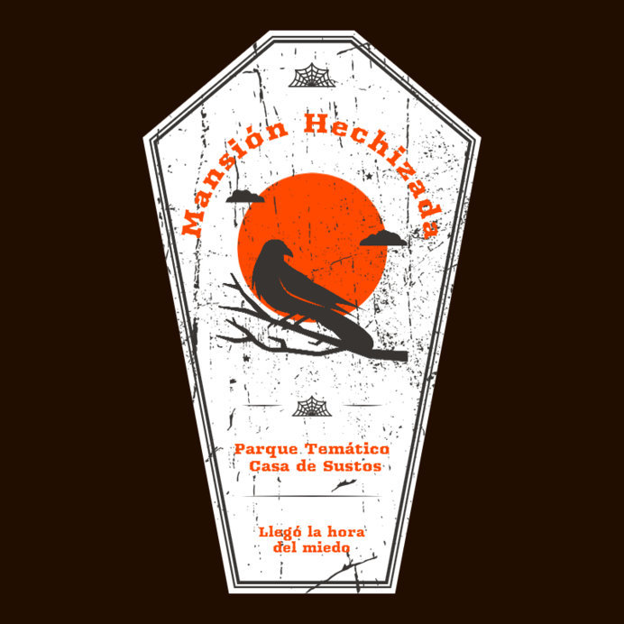 Placeit - Logo Creator for a Haunted House Attraction with a Coffin ...