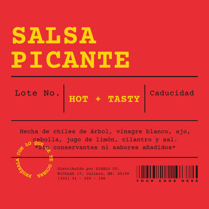 Placeit - Back Label Generator Featuring a Hot Sauce's Ingredients List