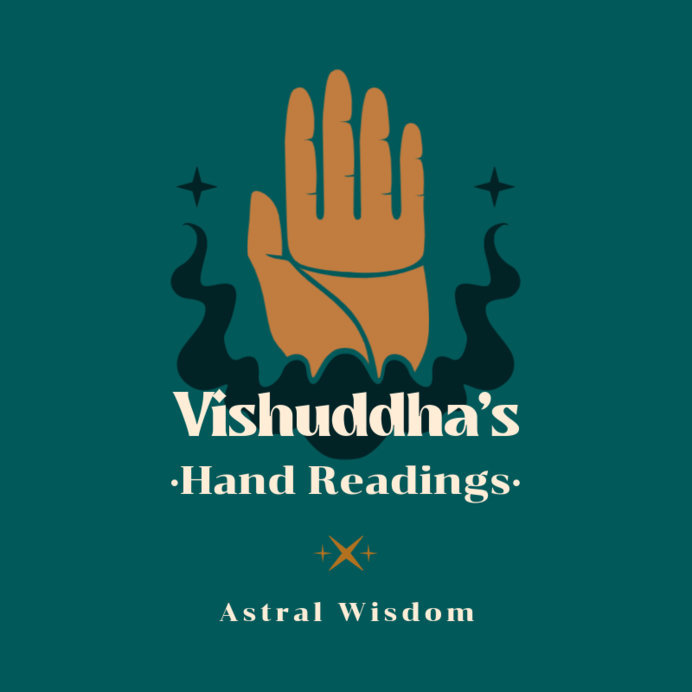 Placeit - Logo Template with an Illustrated Hand for a Palm Reading Service