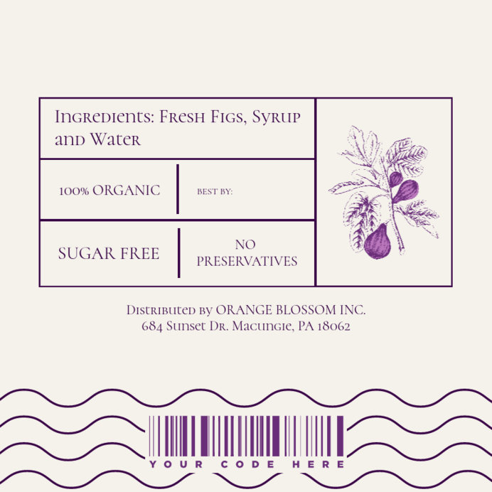 Placeit - Back Label Template for an Organic Figs Bag