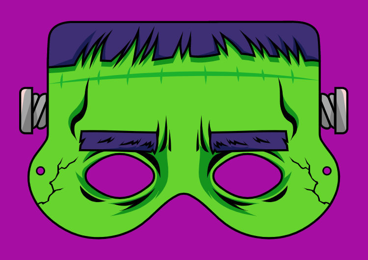 Placeit - Printable Halloween Mask Design Generator for a Frankenstein ...