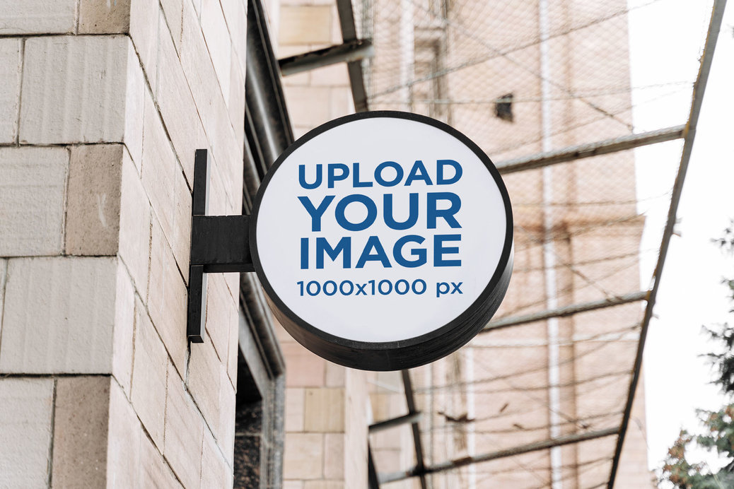 Placeit - Mockup of a Sign Placed in an Urban Area