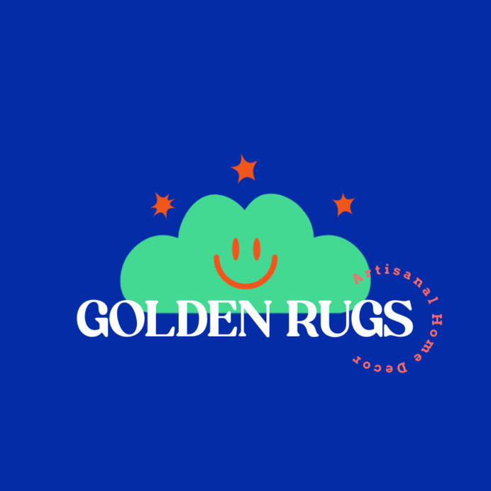 Placeit - Handmade Rugs Logo Generator Featuring a Cute Cloud Graphic