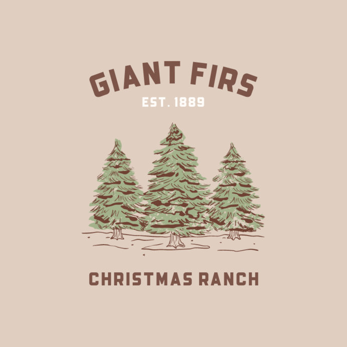 Placeit - Logo Generator Featuring Illustrated Pines for a Christmas Ranch
