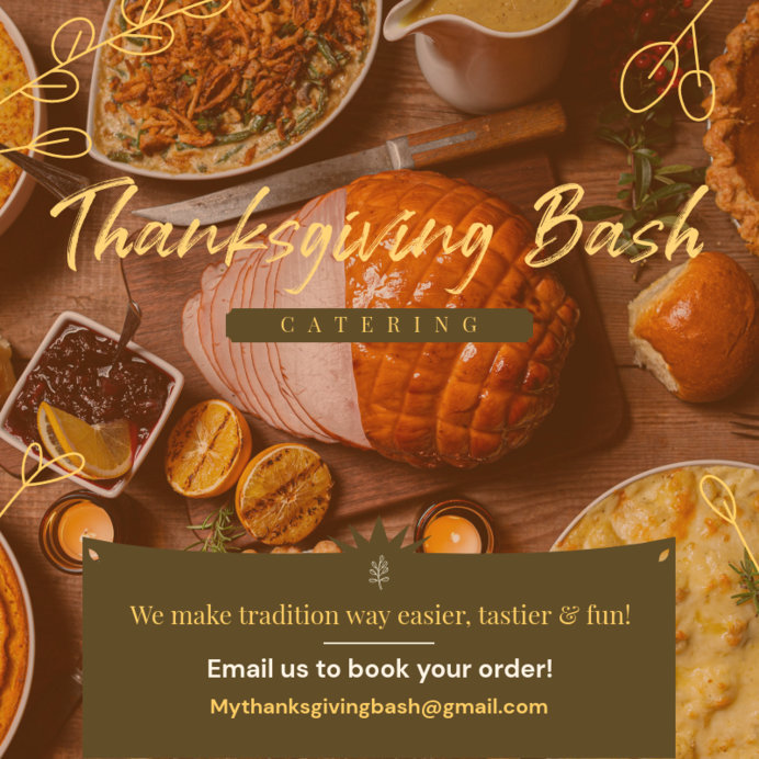Placeit - Instagram Post Template for Autumn-Season Dinner Catering Service