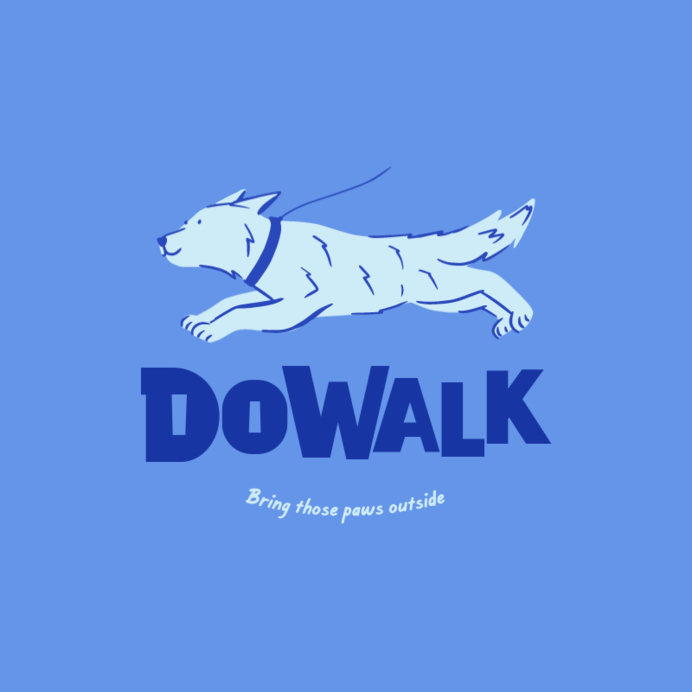 Placeit - Dog Walking Service Logo Maker Featuring an Illustrated Puppy