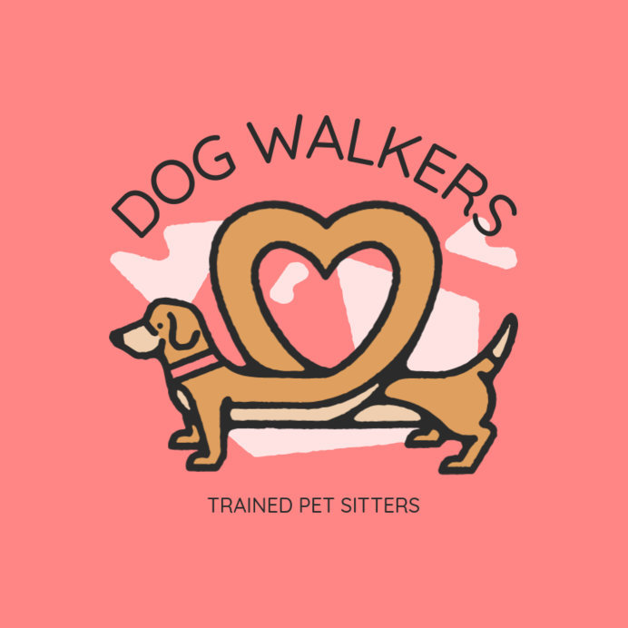 Placeit - Dog Walking Service Logo Maker Featuring a Dachshund Graphic