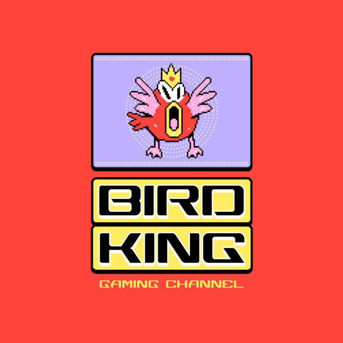 Placeit - Gaming Channel Logo Creator Featuring a Cartoonish 8-bit Bird