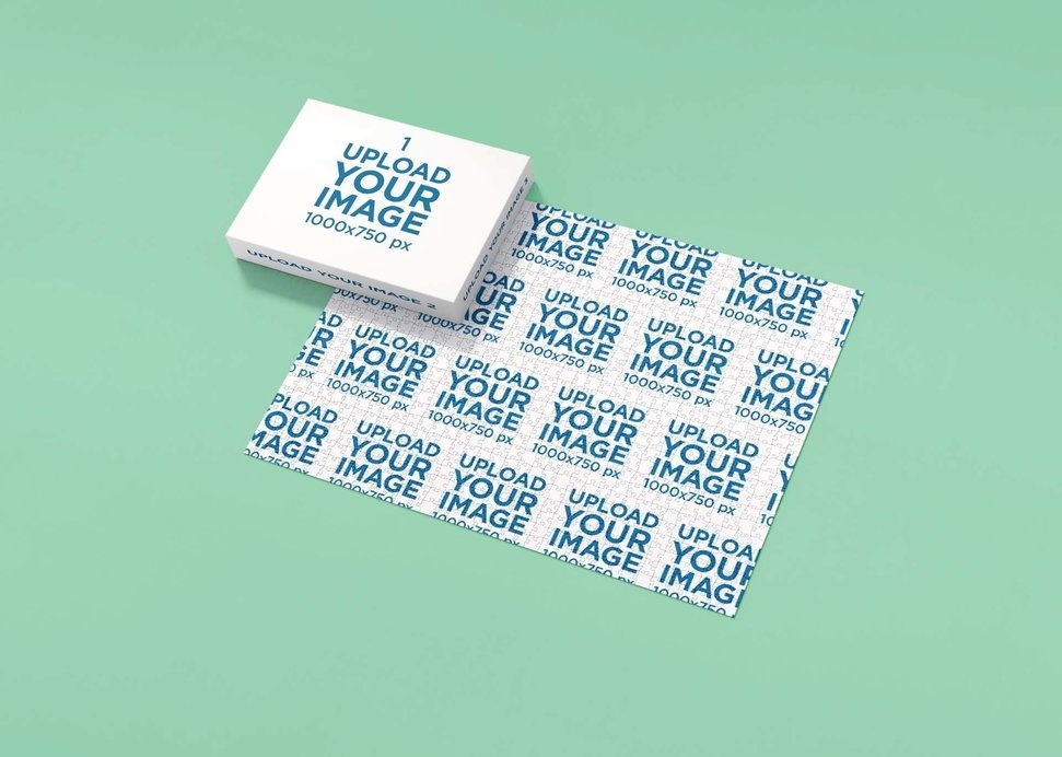 Placeit - Board Games Mockup of a Puzzle Box