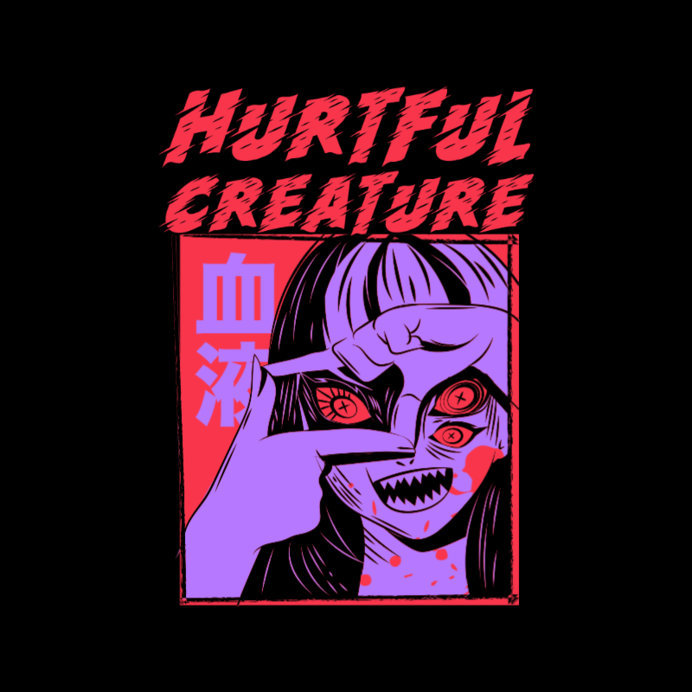 Placeit - Gaming Logo Template Featuring Junji-Ito-Inspired Illustrations