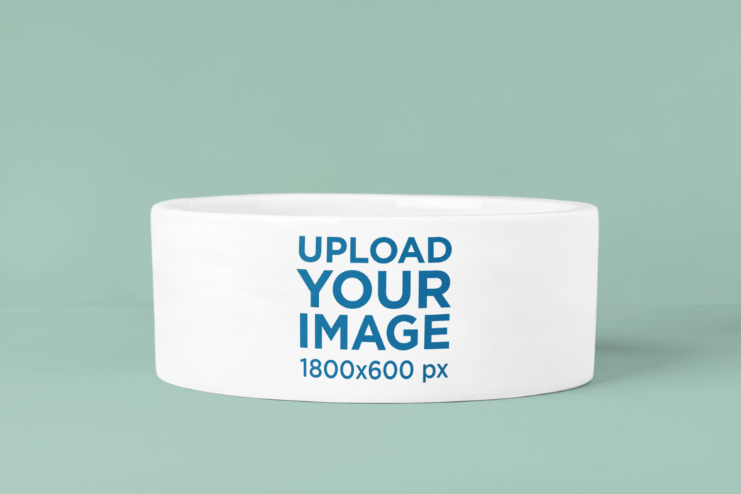Placeit - Front-View Mockup of a Circular Pet Bowl