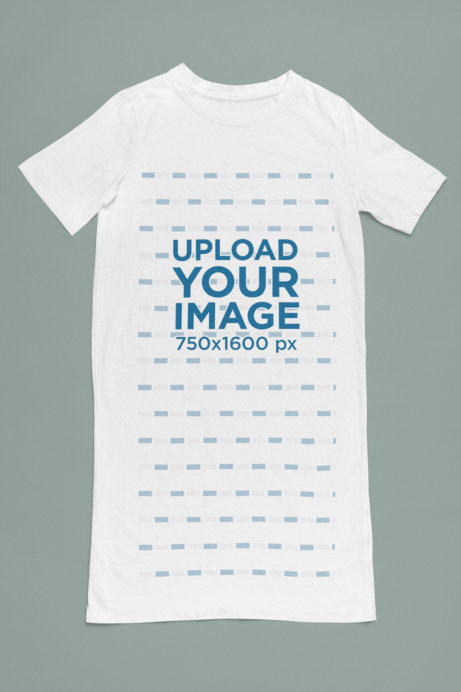 Placeit - T-Shirt Dress Mockup Featuring a Colorful Surface