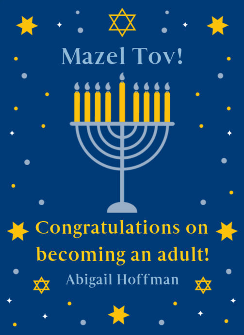 Placeit - Greeting Card Design Maker with Star Graphics for a Bar Mitzvah