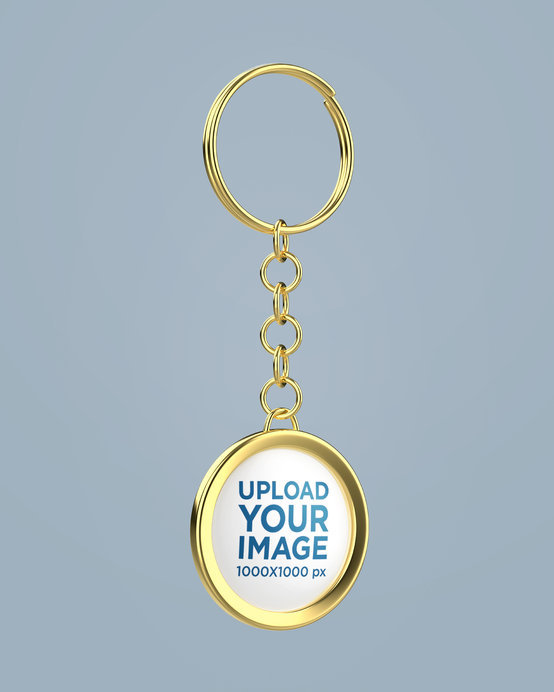Placeit - Mockup of a Golden Luxury Keychain