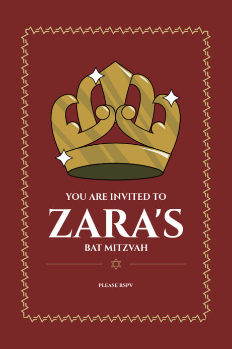 Placeit - Holiday Invitation Design Creator for a Bat-Mitzvah Celebration