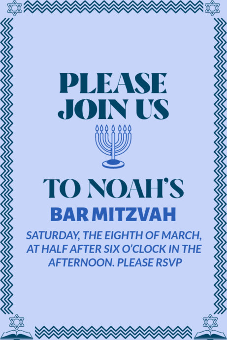 Placeit - Bar-Mitzvah-Themed Invitation Design Template Featuring a ...