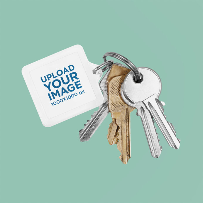 Placeit - Mockup of a Keychain With Keys Placed on a Customizable ...