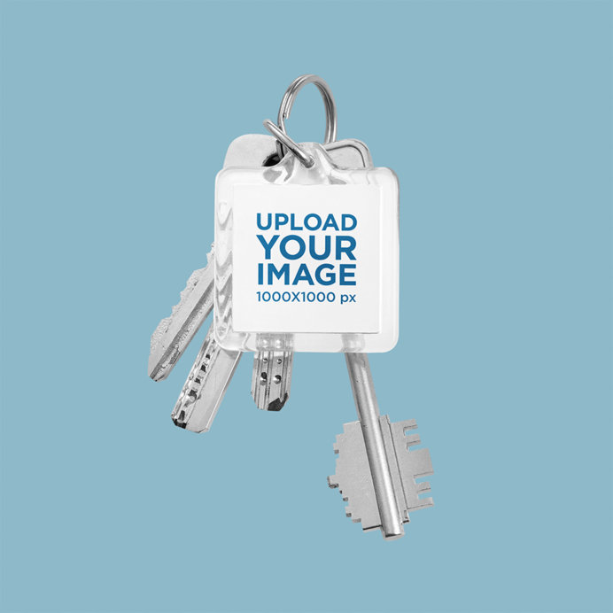 Placeit - Mockup of a Keychain Featuring Various Keys