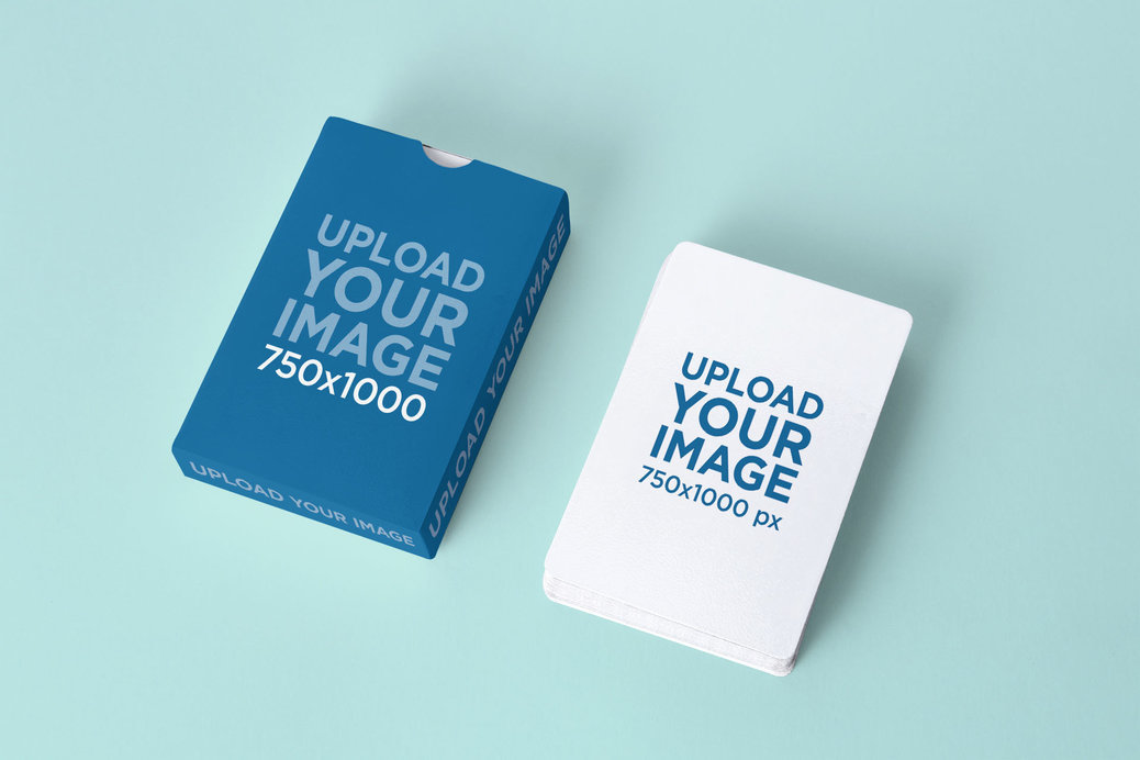 Placeit - Playing Cards Mockup Featuring a Box Lying on a Customizable ...