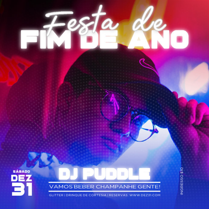 Placeit - Instagram Post Creator with Neon Graphics for an NYE Party