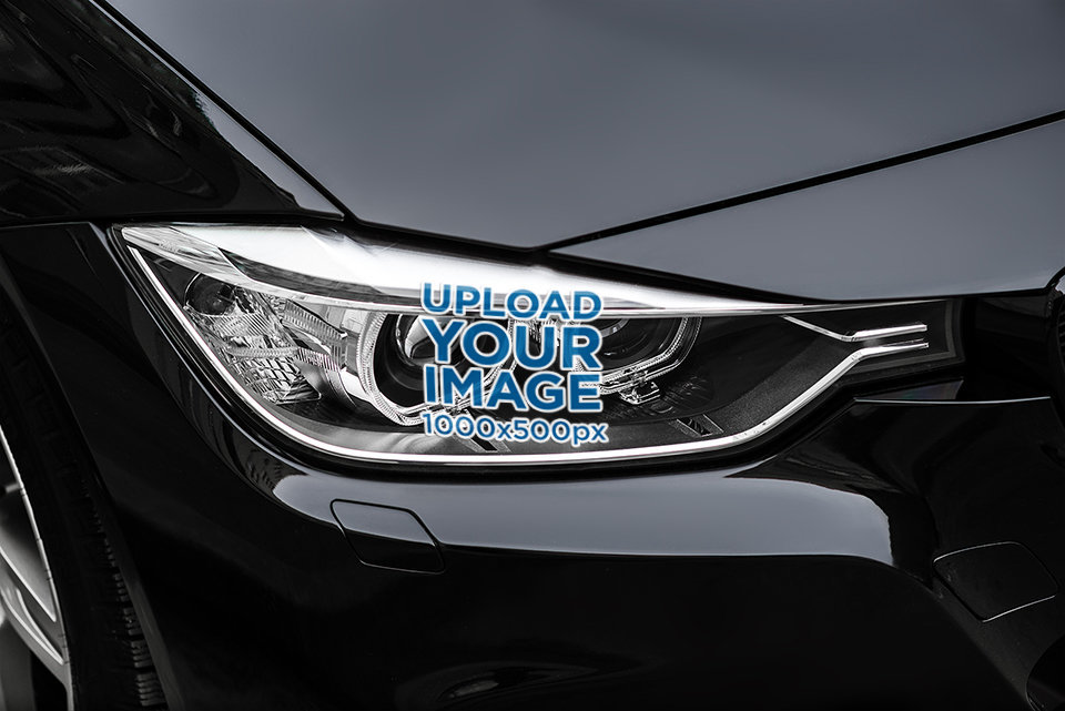 Placeit - Mockup of a Decal Placed on a Car's Headlight