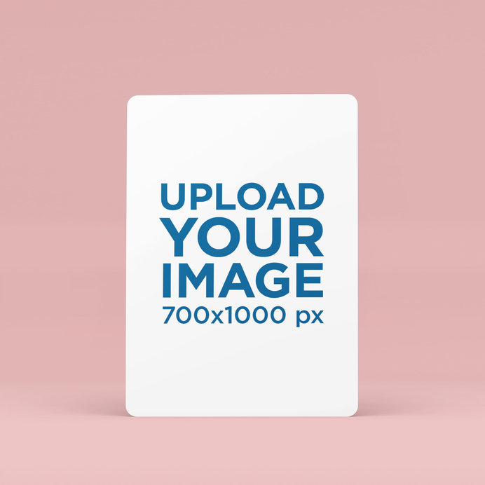 Placeit - Mockup of a Standing Trading Card Placed on a Colorful Surface