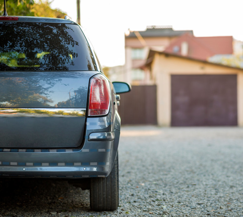 Placeit - Mockup of a Sublimated Decal Placed Across a Car's Rear Bumper