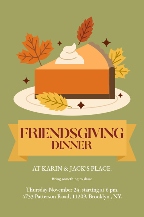 Placeit - Friendsgiving-Themed Flyer Maker for a Thanksgiving Dinner