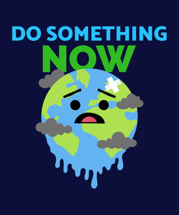Placeit - T-Shirt Design Maker Featuring a Warning Climate Change Message