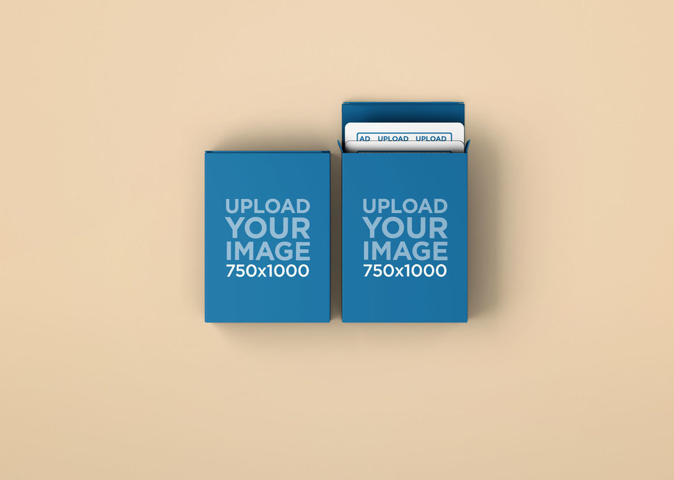 Placeit - Playing Card Mockup Featuring Two Boxes