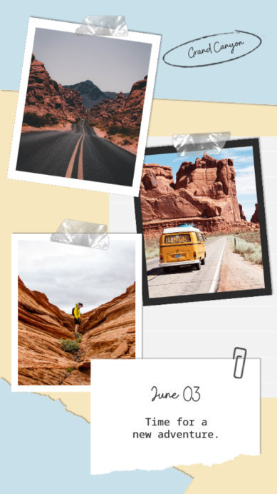 Placeit - Travel Diary Instagram Story Generator Featuring a Photo Collage
