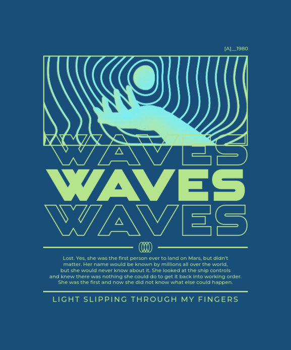 Placeit - T-Shirt Design Template Featuring a Wavy Graphic with a ...