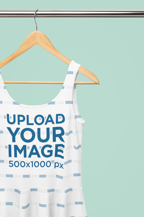 Placeit - Skater Dress Mockup Featuring a Hanger and a Customizable ...