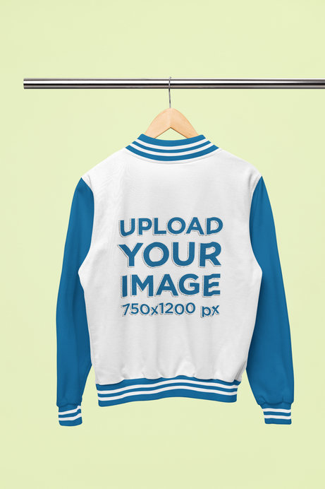 Placeit - Mockup of a Back-View Bomber Jacket Placed on a Hanger