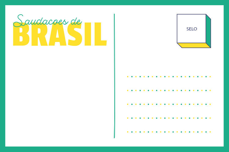 Placeit - Back Postcard Design Template with a Greetings from Brazil Text