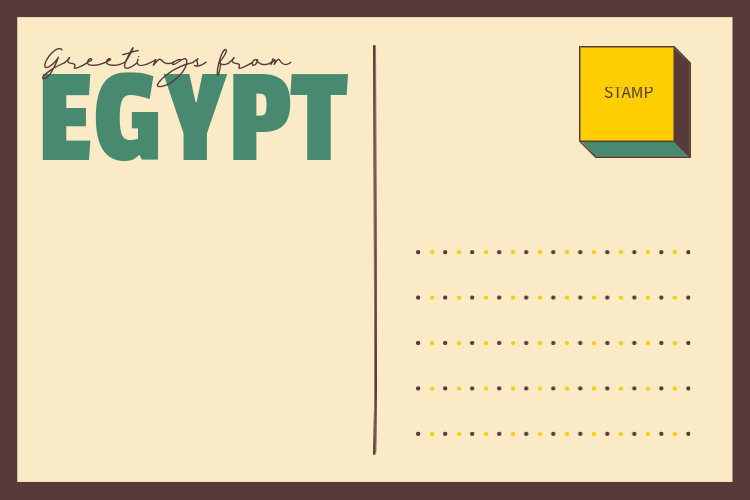Placeit - Back Postcard Design for a Greetings from Egypt Message