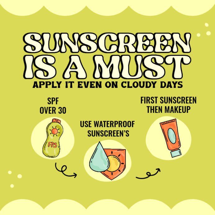 Placeit - Instagram Post Creator with Illustrations for Sunscreen Use Tips