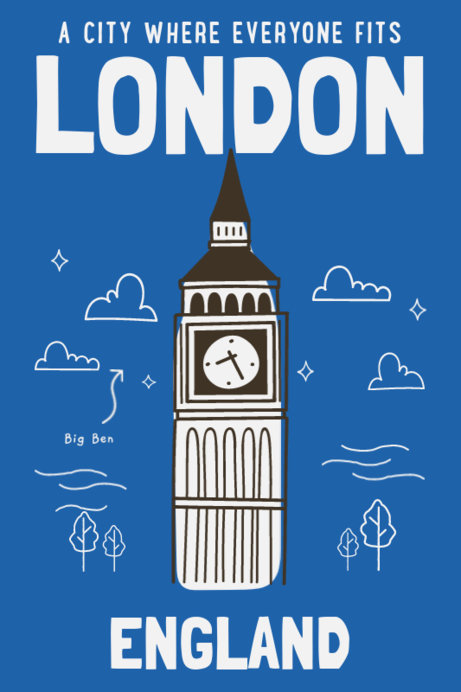 Placeit - Front Postcard Generator Featuring an Illustrated Tower of London