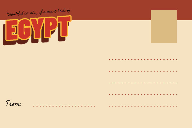 Placeit - Travel Back Postcard Design Maker Featuring Greetings From Egypt