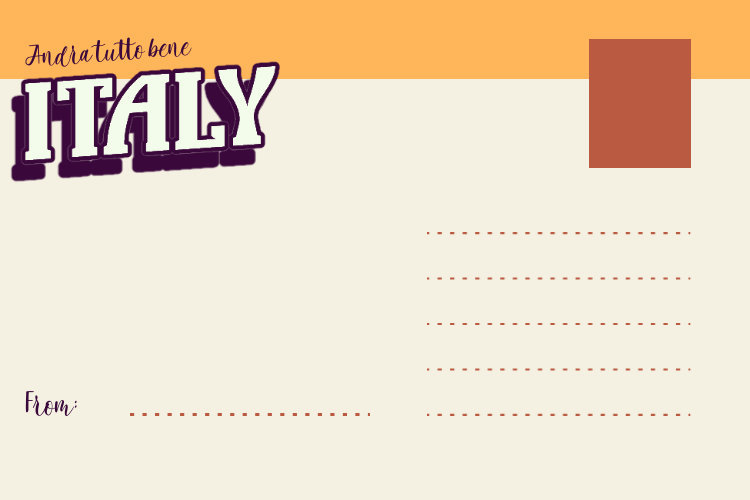 Placeit - Back Postcard Design Maker With Greetings From Italy