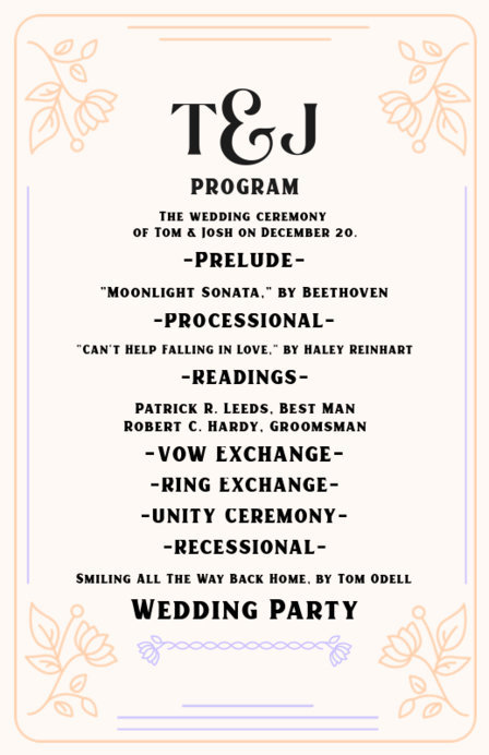 Placeit - Wedding Program Maker Featuring Floral Graphics